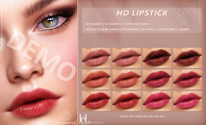 Second Life Marketplace - DEMO [SYN] Synergy HD Lips Irvine LEL EVO/EVO X